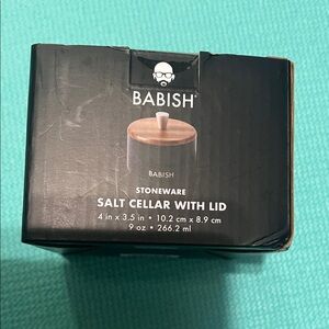 babish | Kitchen | Stoneware Salt Cellar With Lid Black And Brown ...